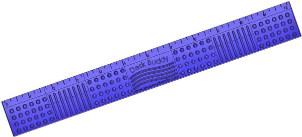 Desk Buddy Multi Textured Tactile Chewable Ruler - Blue - Sensory Needs Ltd